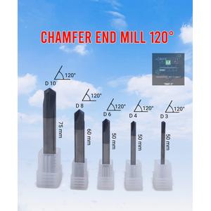 Promo Chamfer end mill 120 degree 3 F straight V Endmill d 3 - 12 mm ...