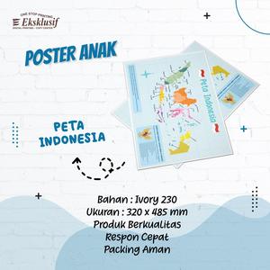 Jual Poster Anak Poster Dinding PETA INDONESIA Poster Edukasi - Jakarta ...