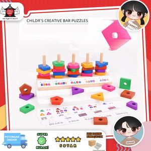 Jual Mainan block matching game, Mainan edukasi konsep arah bentuk ...