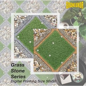 Jual Keramik Lantai Motif Batu Rumput Emboss Matt 50x50 Granluxor ...