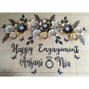Jual Ready paper flower backdrop bunga kertas tunangan lamaran engagem ...