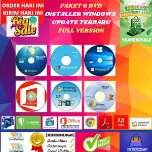 Jual Paket 6 DVD Installer Windows 10 8 7 XP Driverpack Solution Bonus ...