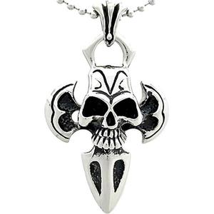 Jual Kalung Gothic Sword Skull Cross liontin import steel titanium ...