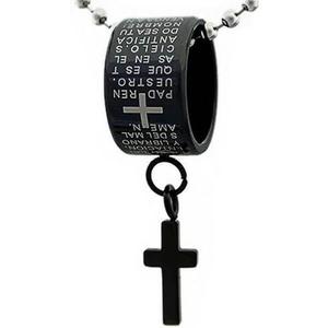 Jual Kalung Salib Black Padre Ring Cross liontin import steel titanium ...