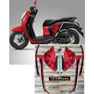 Jual NEW striping original Honda Scoopy merah hitam sporty red tahun ...