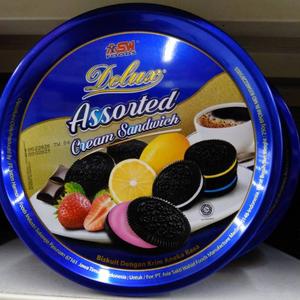 Jual ASW Foods Delux Assorted Cream Sandwich 250gr-Biskuit Kaleng Aneka ...