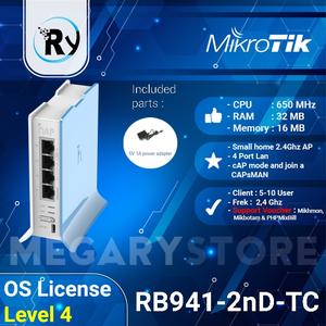 Jual Mikrotik RB941 Router RB941-2nD-TC HAP Lite - Blue White - Kab ...