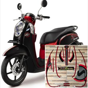 Jual NEW striping original Honda Scoopy sporty hitam merah tahun 2013 ...