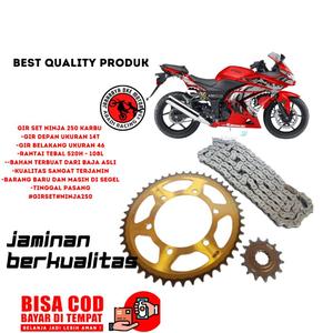 Jual GIR SET NINJA 250 KARBU -GIR DEPAN UKURAN 14T-GIR BELAKANG UKURAN ...