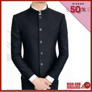 Jual Jasko Polos Motif Saku Tutup Jas mandarin jas - Hitam, S - NAVY, S ...