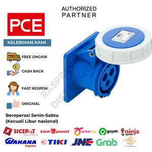 Jual PCE Industrial Panel Mounting Strght 16A 2P+E 220V IP67 3132-6 ...