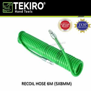 Jual Tekiro Selang Angin 6 Meter Spiral Hijau Kompresor 5 x 8mm Recoil ...
