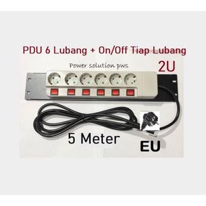 Jual Pdu 6 port power distribution unit on off tiap Lubang rack mount ...