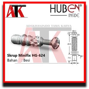 Jual Skrup Baut Minifix HUBEN HG-624 Skrup Minifix HG624 Tanpa Casing ...