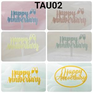 Jual TAU02 Cake cupcake topper kue happy wedding anniversary pastel ...