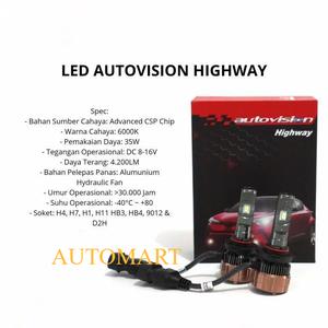 Jual Bohlam Lampu Headlamp Foglamp LED Autovision Highway 52 watt - H7 ...