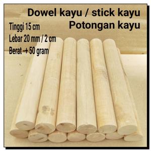 Jual Termurah Dowel potongan kayu tinggi 15 cm wooden stick bahan craft ...
