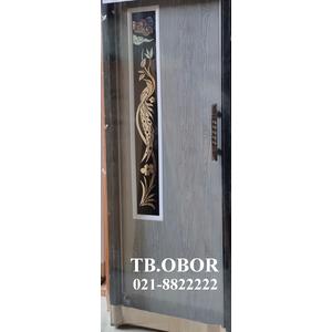 Jual Pintu Kamar Mandi PVC Kaca Motif Burung Kasuari Hitam Ornamen ...