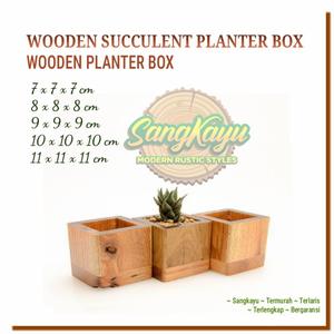 Jual Wood succulent planter box rak tanaman hias pot bunga pot 7 x 7 x ...