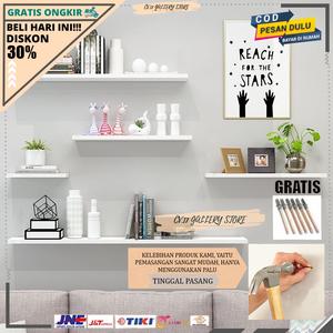 Jual Rak Papan Hiasan Ambalan Buku Bumbu Dekorasi Dinding Tempel Kayu ...