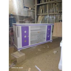 Jual bupet tv meja tv rak tv minimalis kayu triplek pintu kaca ukuran ...
