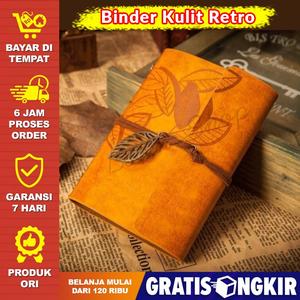 Jual Binder Kulit Aesthetic A6 Unik Retro Leaf Buku Diary Notebook Buku ...