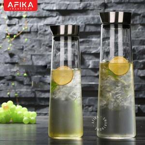Promo Botol Kulkas Botol Kaca Pitcher Teko Kaca Tutup Stainless Steel ...