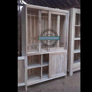 Jual Lemari dapur jati mentahan - Rak piring gelas/ gerabah ruang makan ...