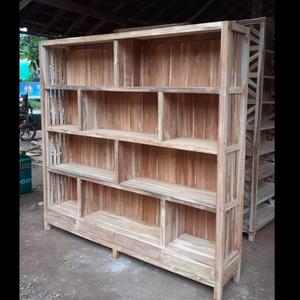 Jual lemari tempat buku/ berkas kerja/ kantor besar bahan kayu jati ...