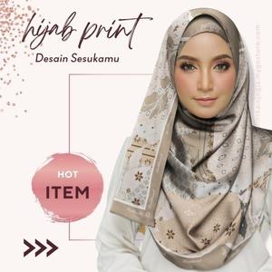 Jual custom scarf hijab / hijab desain sendiri / jilbab print / cetak ...
