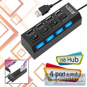 Promo USB Hub 4 Port Slot On Off Penambah Lubang USB PC Laptop Komputer ...