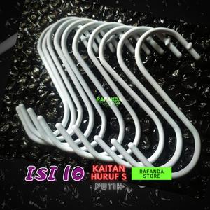 Jual isi 10 kait S hook cantolan huruf S Putih gantungan pot aksesoris ...