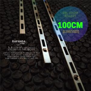 Jual Tiang braket 100cm rel tiang bracket untuk kaca rak kayu rak ...