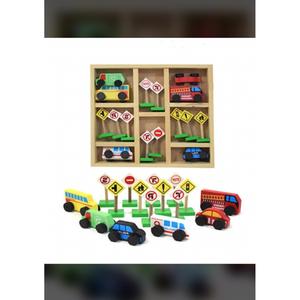 Jual Mainan anak wooden transportation traffic sign rambu lalu lintas ...