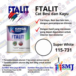 Jual Cat Besi / Kayu Minyak FTALIT Putih Kilap / Super White 731 - 1 kg ...