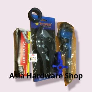 Jual PAKET Lem Pipa - Gunting Pipa TORA - Kunci Pipa 12 Inci Bonus Kran ...