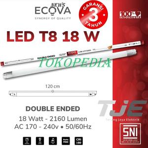 Jual NEWS- Lampu TL T8 LED 18 Watt Putih/Warm - Panjang 120cm ECOVA GARANSI - Jakarta Selatan ...
