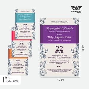 Jual Cetak Undangan Mini Pernikahan Khitan Desain Vintage, Murah, MTL ...