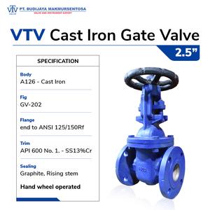 Jual VTV Cast Iron Gate Valve ANSI 125 - 2.5 Inch - Jakarta Barat - VTV ...
