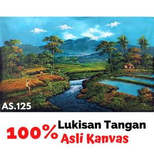 Jual JUAL Lukisan Pemandangan Alam dan bunga sawah Ukuran Besar Hiasan ...