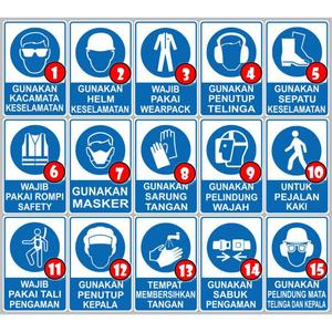 Jual Custom Safety Sign Label Rambu Petunjuk K3 Eesh - Gunakan Kacamata ...