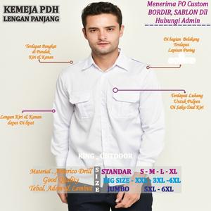 Jual KEMEJA PDL UKURAN JUMBO (5XL-6XL) Warna PUTIH | PAKAIAN DINAS ...