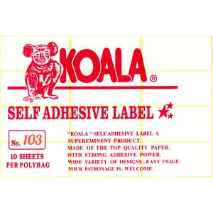 Jual "Koala" Self Adhesive Label Sticker / Undangan / Nama No. 99 - 127 ...