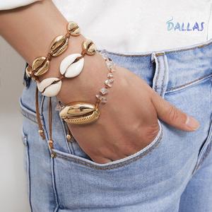 Jual Dallas Gelang Tangan Wanita Desain Batu Kerang Laut Asimetris Gaya ...