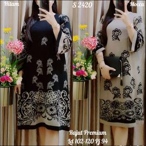 Jual Maxi Dress Pesta Atasan Batik Rajut Premium Import Motif Bunga ...