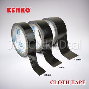 Jual Kenko Cloth Tape 24 36 48 mm 12 Yard Lakban Kain Jilid Hitam - 24 ...