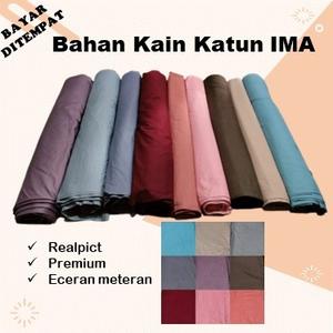 Promo Bahan kain katun ima slub eceran meteran premium - abu tua ...