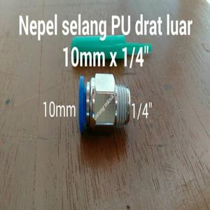 Jual Nepel selang PU drat luar / male ukuran 10mm x 1/4" - Kota ...