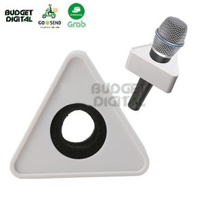 Jual Harga!! White ABS Mic Microphone Interview Triangular Logo Flag ...