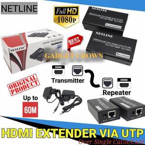 Jual HDMI Extender 60 Meter Via UTP LAN CAT5e CAT6 60M NETLINE ...
